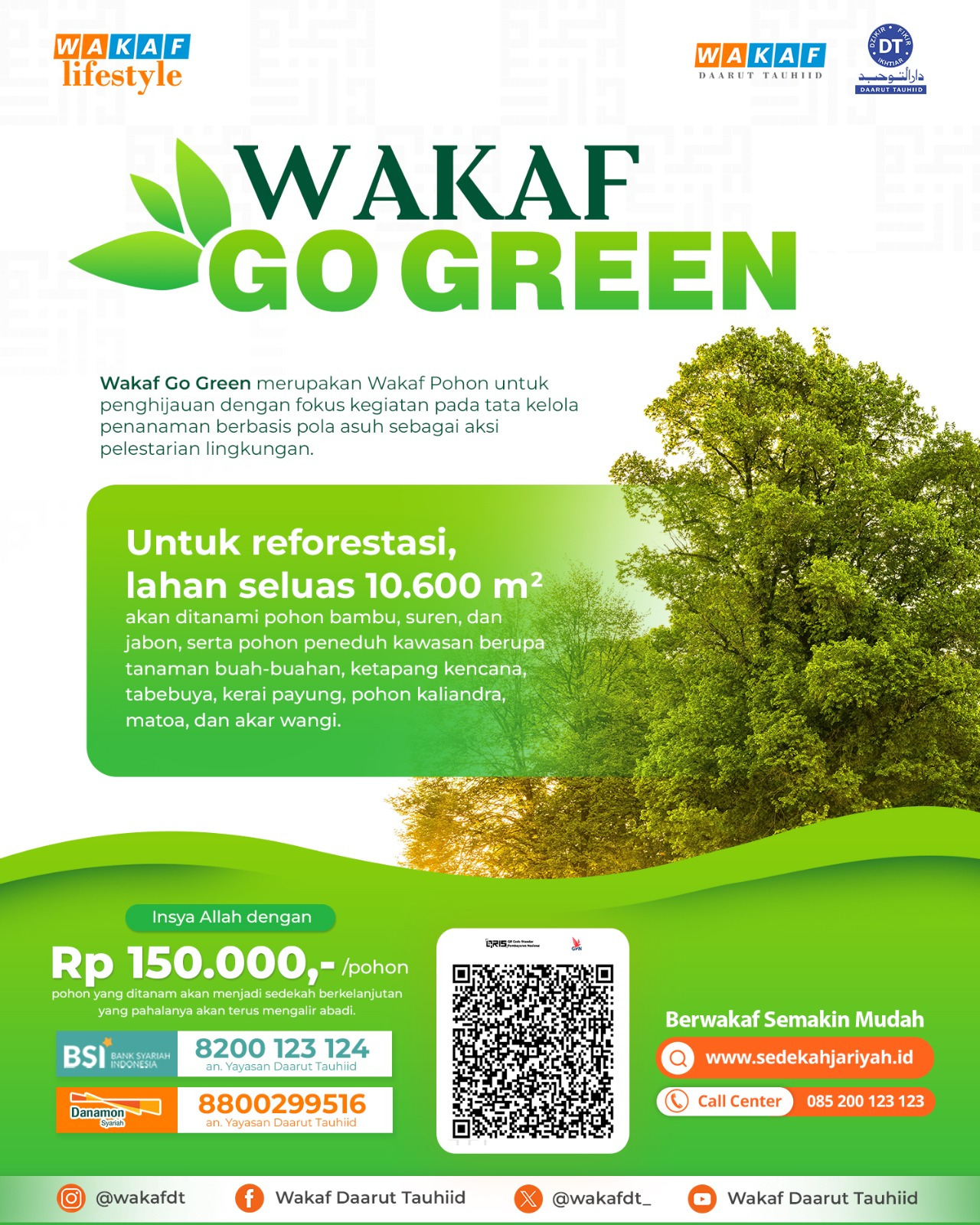 Wakaf DT Gulirkan Program Wakaf Go Green, Wakaf Pohon untuk Lestarikan ...